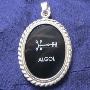 Large Black Agate Fixed Star Algol Spiritual and Enemy Protection Talisman