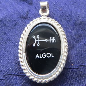 Medium Black Agate Fixed Star Algol Spiritual and Enemy Protection Talisman
