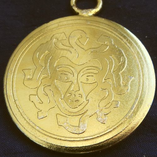 Gold Plated Bronze Fixed Star Algol Spiritual and Enemy Protection Talisman