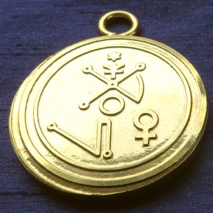 Bronze Round Venus Apple Silhouette Talisman