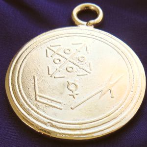 Gold Plated Bronze Winged Foot Mercury Talisman